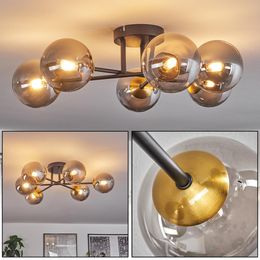 hofstein Chehalis Deckenleuchte Glas 12 cm Gold, Schwarz, 6-flammig