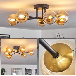 hofstein Chehalis Deckenleuchte Glas 10 cm Gold, Schwarz, 6-flammig