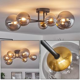 hofstein Chehalis Deckenleuchte Glas 10 cm, 12 cm, 15 cm Gold, Schwarz, 6-flammig
