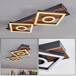 hofstein Taboneira Deckenleuchte LED Dunkelbraun, Schwarz, 2-flammig