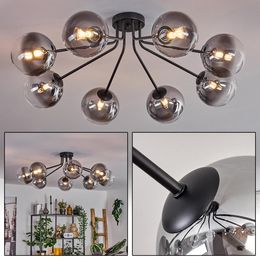 hofstein Chehalis Deckenleuchte Glas 15 cm Schwarz, 8-flammig