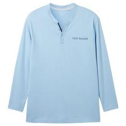 Tom Tailor Herren Plus - Gestreiftes Langarmshirt, blau, Streifenmuster, Gr. 4XL