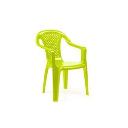 Mojawo Armlehnstuhl Kinder Stapelstuhl Bistrostuhl Rattan-Optik Lime Kunststoff