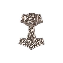 viva-adorno Kettenanhänger Thorshammer Totenkopf Mjölnir Thors Hammer 925 Sterling Silber