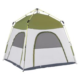 Outsunny Campingzelt mit Haken grün 240L x 240B x 195H cm