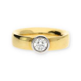 JuwelmaLux Fingerring JuwelmaLux Ring 750/000 (18 Karat) Gelbgold Bicolor mit Brillant Jl30- (kein Set
