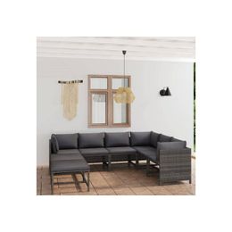 vidaXL Gartenlounge-Set, grau