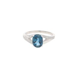 JuwelmaLux Fingerring JuwelmaLux Ring 585/000 (14 Karat) Weißgold mit Blautopas London Blue (kein Set