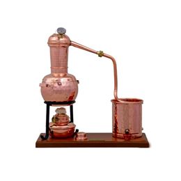 ich-zapfe Destille Long Column Alembic premium 0,7 Liter mit Spiritusbrenner und Thermometer