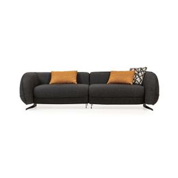 JVmoebel 3-Sitzer Grauer Dreisitzer Polstersofas Designer Couch Stoffsofa Textilcouchen