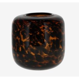 colmore Dekovase Glas Tisch Vase Braun Leoparden Print Rund 21 cm