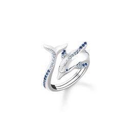 Thomas Sabo Silberring Ring Delfin mit blauen Steinen
