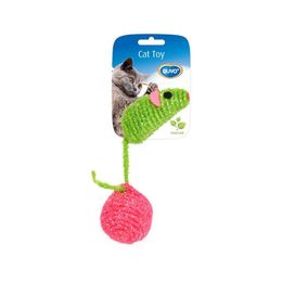 DUVO+ Tierkuscheltier Katzenspielzeug Maus mit Ball Nylon grün/rosa