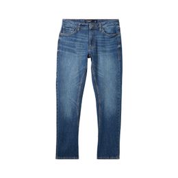 Tom Tailor Herren Regular Tapered Jeans mit recycelter Baumwolle, blau, Uni, Gr. 32/36