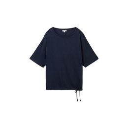 Tom Tailor Damen T-Shirt mit Rundhalsausschnitt, blau, Uni, Gr. XL