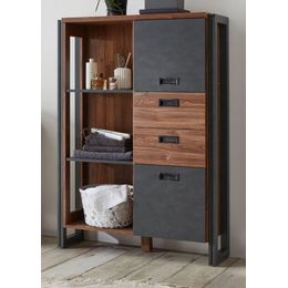 Furn.Design Badkommode Auburn (Badschrank in Eiche mit grau