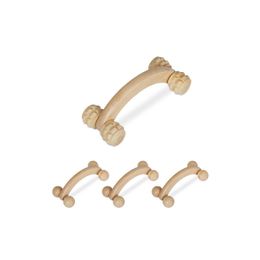 Relaxdays Massageroller 4-teiliges Massage Set aus Holz