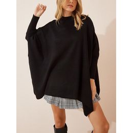 Milan Kiss Poncho in Schwarz - S