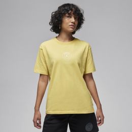 Paris Saint-Germain Jordan Fußball-T-Shirt mit Grafik für Damen - Gelb