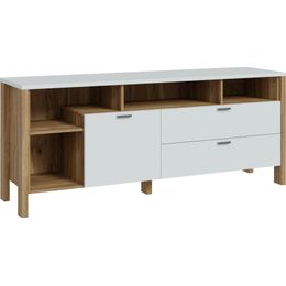 TV-Board FORTE Sideboards Gr. B/H/T: 162,3 cm x 67,3 cm x 41,6 cm, 2, grau (mauvella eiche, secret grau) TV-Lowboards