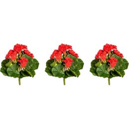 Kunstblume Minigeranie Geranie, Creativ green, Höhe 24 cm, rot