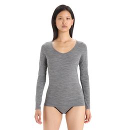 Icebreaker Merino Siren Langarmshirt Sweetheart - Frau - Gritstone Heather - Größe S