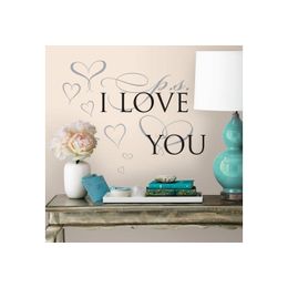 Roommates Wandsticker PS I Love you" Quote