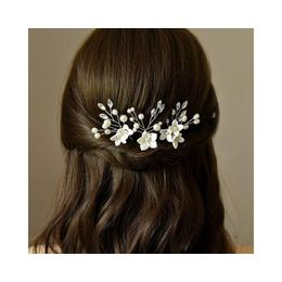 SOTOR Haarnadeln Braut Hochzeit Kopfbedeckungen 3 Blume U-förmige Haarspangen