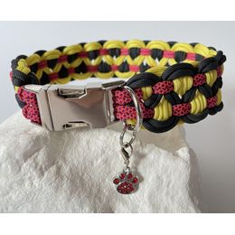 Wandtattoodesign Hunde-Halsband Halsband Nylon geflochten Gratis Pfotenanhänger und Aufkleber