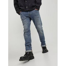 Jack & Jones Jack & Jones Regular-fit-Jeans Slim Fit Jeans Hose Low Rise Stretch Denim Pants JJIGLENN 6966 in Dunkelblau