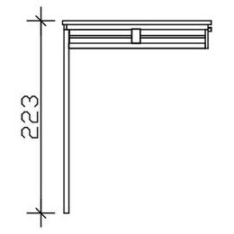 Skan Holz Seitliche Überdachung für CrossCube 168 x 253 cm Gr. 3+4 Telegrau