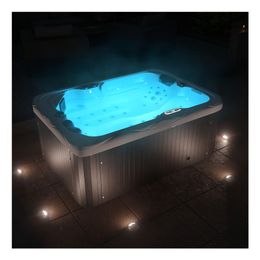 TroniTechnik&reg; Outdoor Whirlpool LEVANZO inkl. Heizung, Hydromassage, Sanit&auml;racryl und Farblicht, 190x135cm 450 Liter