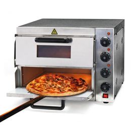 Wiltec 2-Etagen Pizza-Backofen 3000W mit Cordierit Stein für Pizza wie aus dem Steinofen Pizzaofen Backofen - silberfarben