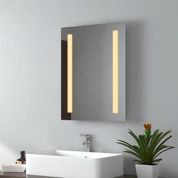 Emke - led Badspiegel mit Beleuchtung Badezimmerspiegel Wandspiegel, Modell a, Warmweißes Licht, 45x60cm