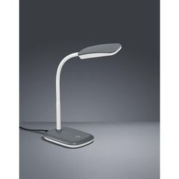 REALITY LEUCHTEN LED Schreibtischleuchte BOA in Grau mit Flex Gelenk & 4-fach Dimmer, 36cm
