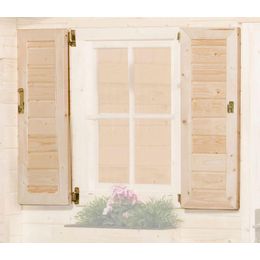 Fensterladen Weka "2-seitig für Weekendhaus 138" Fensterläden beige (naturbelassen) Zubehör Zusätzlicher Schutz vor Einbrüchen