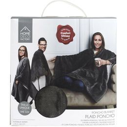 Graue Poncho-Decke