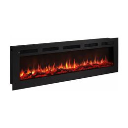 Elektrokamin Leif 60'', Elektrischer 3 in 1 Stand-, Wand- oder Einbaukamin 3D-Flammeneffekt Elektro Heizung 1800W Kamin mit Fernbedienung,