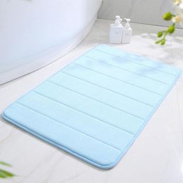 Badematte Memoryschaum Rutschfester Badezimmerteppich Badteppich für Wohnzimmer - 50 x 80 cm Blau