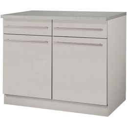 Wiho-K&uuml;chen wiho K&uuml;chen Unterschrank &raquo;Chicago&laquo; 100 cm breit, 2 Schubk&auml;sten und 2 T&uuml;ren, f&uuml;r viel Stauraum beige