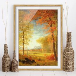 MICASIA Bild mit Rahmen - Albert Bierstadt - Herbst in Oneida County, New York Größe HxB: 24cm x 18cm, Rahmen: Eiche