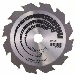 Bosch - Kreissägeblatt Construct Wood, 160 x 20/16 x 2,6 mm, 12