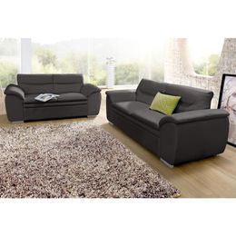 COTTA Polstergarnitur, Set: bestehend aus 2, 5- und 2-Sitzer braun