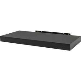 Wandboard Wandregal cd dvd Regal Bücherregal Holz Board schwarz 110x22.9x3.8cm - schwarz - WOLTU