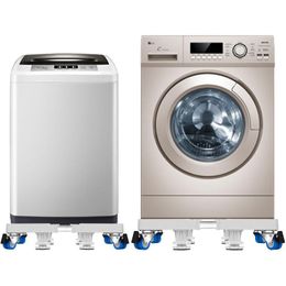 [en.casa] - Waschmaschinen-Untergestell Kella Weiß Weiß