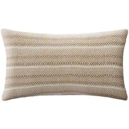 Atmosphera Dekoratives Kissen mit Aufdruck, ARCHI, 40 x 40 cm, beige