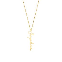 Paul Valentine Name Necklace Vertical Solid Gold
