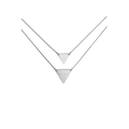 Double Layer Triangle Necklace Silver