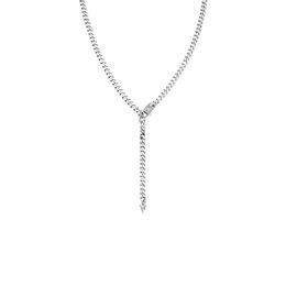 Paul Valentine Link Pavé Y-Necklace Silver