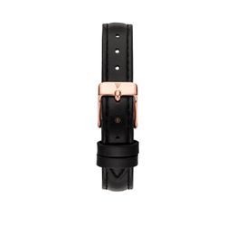 Paul Valentine Black Leather Strap Rose Gold